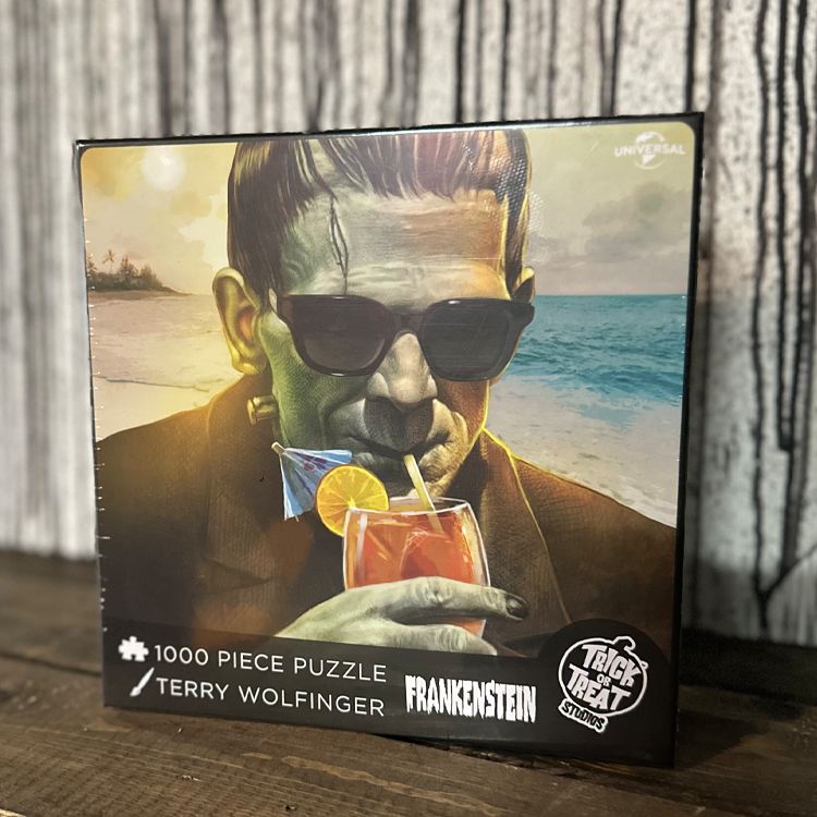 Frankenstein at the Beach Jigsaw Puzzle — TERROR 29 HAUNT & HORROR SHOP