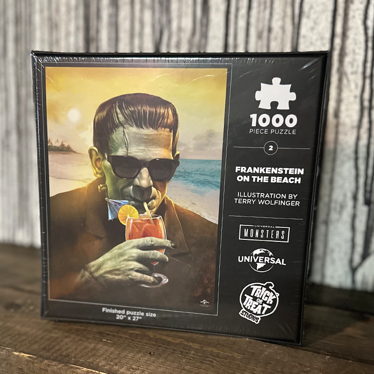 Frankenstein at the Beach Jigsaw Puzzle — TERROR 29 HAUNT & HORROR SHOP