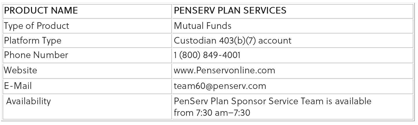 Penserv Plan Services 403(b) Retirement Plan Platform — K-12 Financial ...