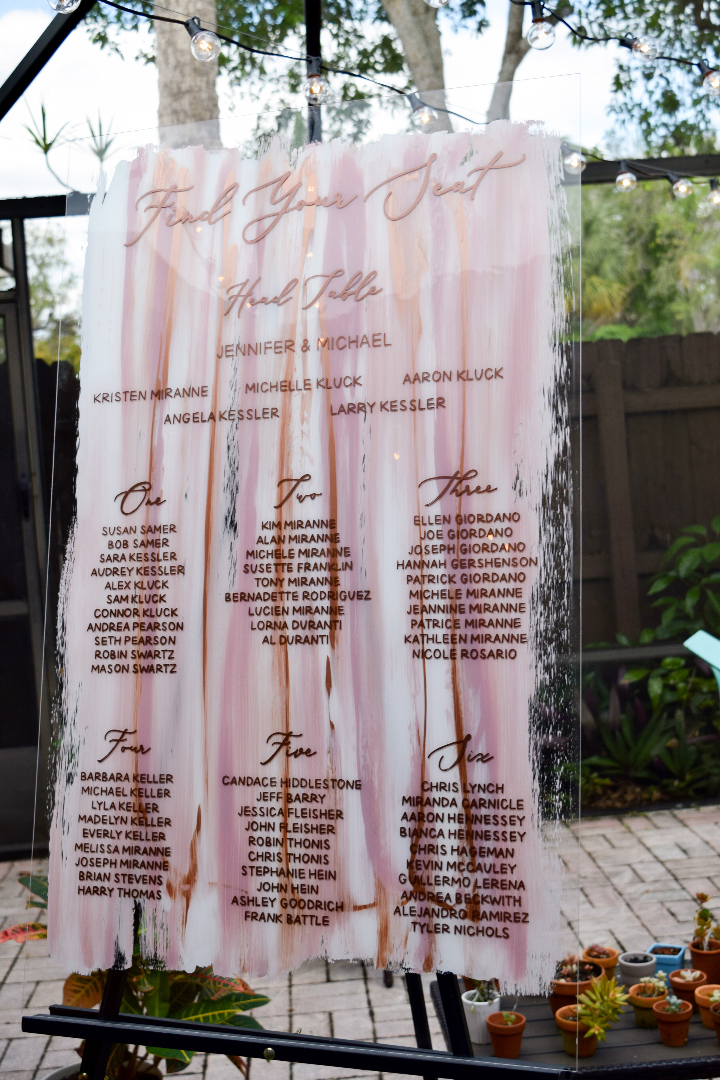 PAINTED ACRYLIC SEATING CHART — mantequillaco