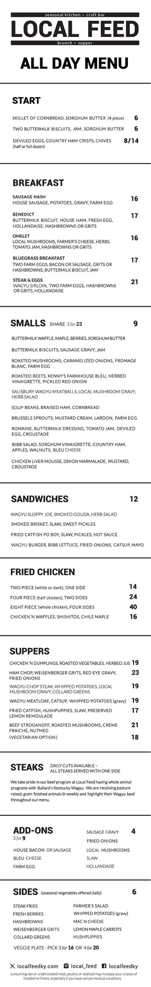 Menu — Local Feed
