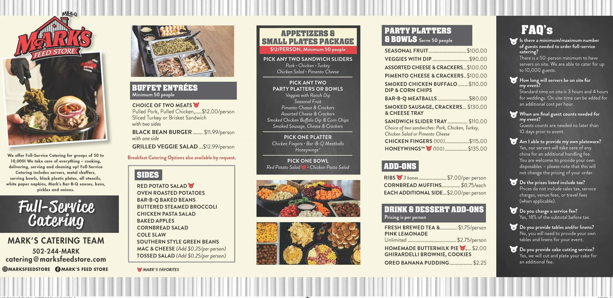 Catering Menu — Mark's Feed Store