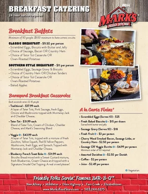 Catering Menu — Mark's Feed Store