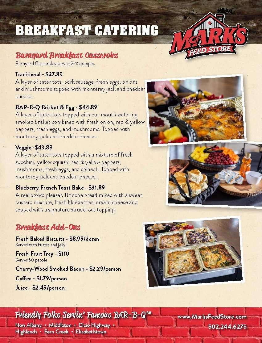 Catering Menu — Mark's Feed Store