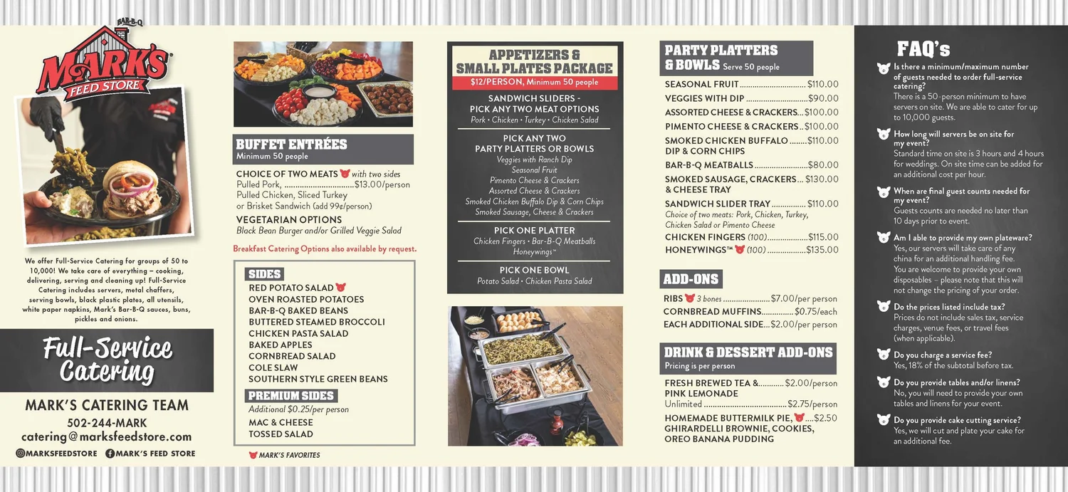 Catering Menu — Mark's Feed Store