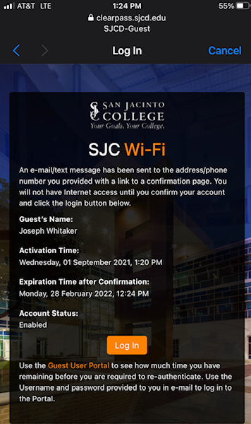 WiFi Guest Access — San Jac ITS