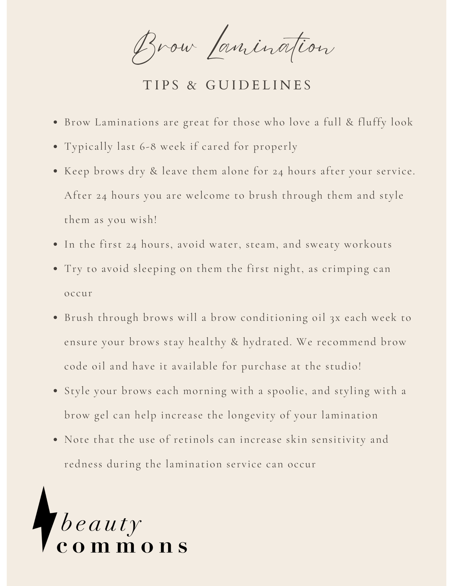 Brow Lamination Beauty Commons