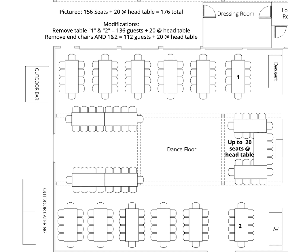 Floor Plans | Sunset Oaks Venue