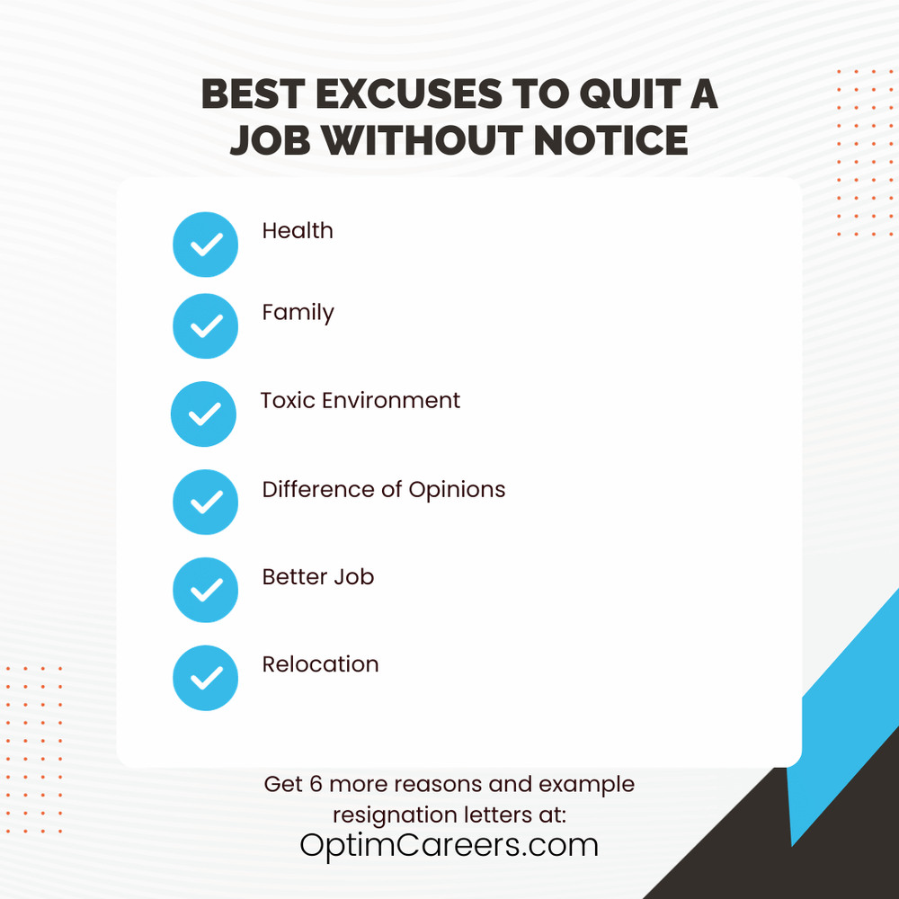 Best Excuse to Quit a Job Without Notice [How to Do It Right] — Optim ...