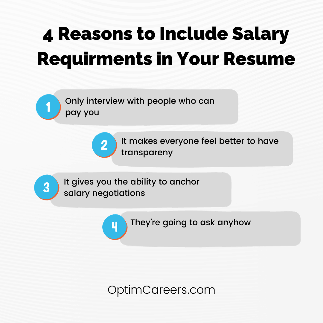 Salary Requirements on a Resume [Should You Do This?] — Optim Careers