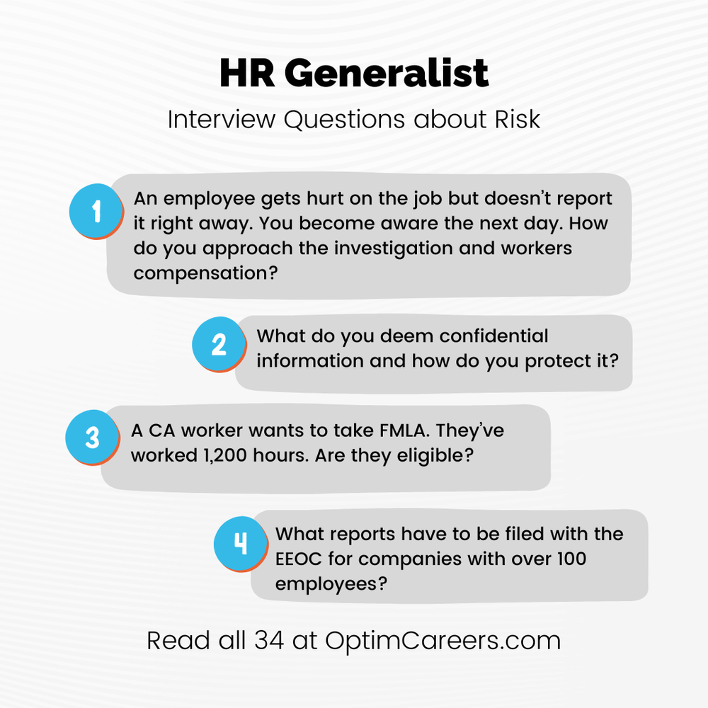 34 Smart HR Generalist Interview Questions — Optim Careers