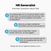 34 Smart HR Generalist Interview Questions — Optim Careers