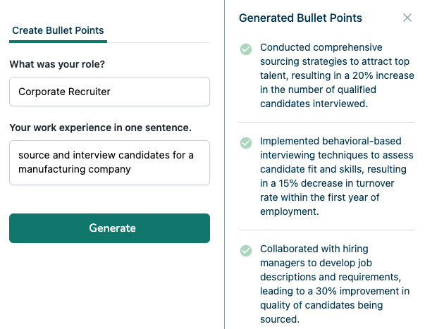 Resume Bullet Point Generator [The Best Reviewed] — Optim Careers