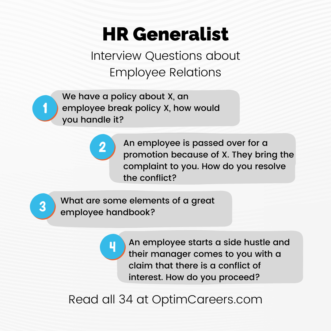 34 Smart HR Generalist Interview Questions — Optim Careers