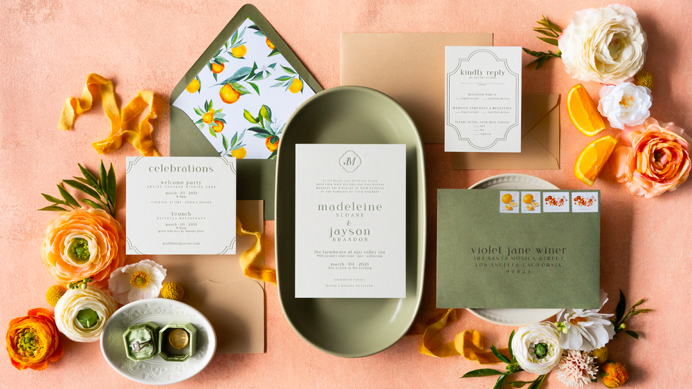 The Best Wedding Invitations of Ojai Valley Inn — Calligraphy by Michelle T