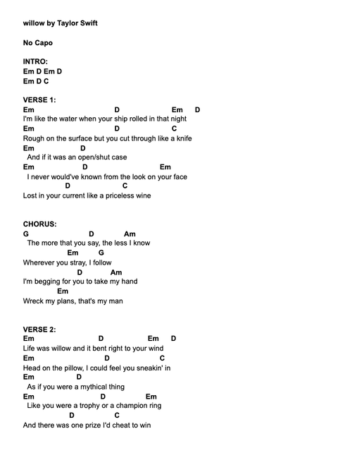 willow - Taylor Swift - evermore — Nena Shelby