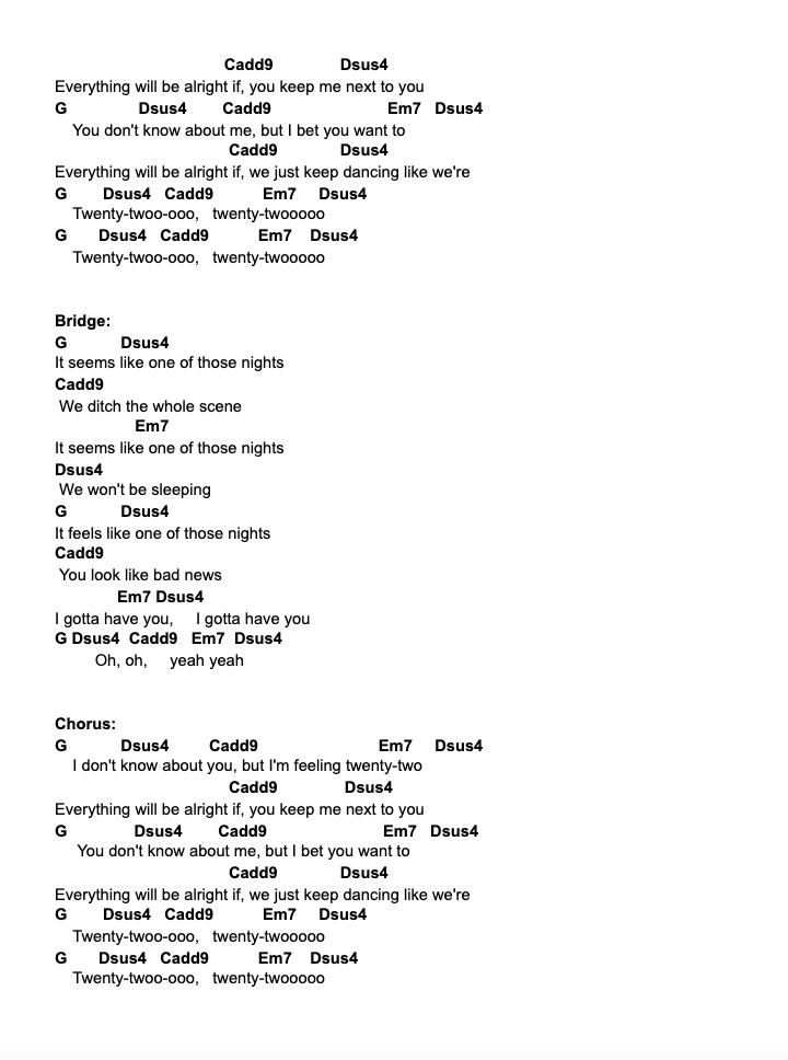 22 by Taylor Swift - RED — Nena Shelby