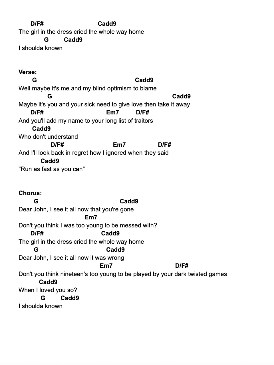 Dear Parents Chords _ DEAR PARENTS ACORDES por Tate McRae @ Ultimate ...