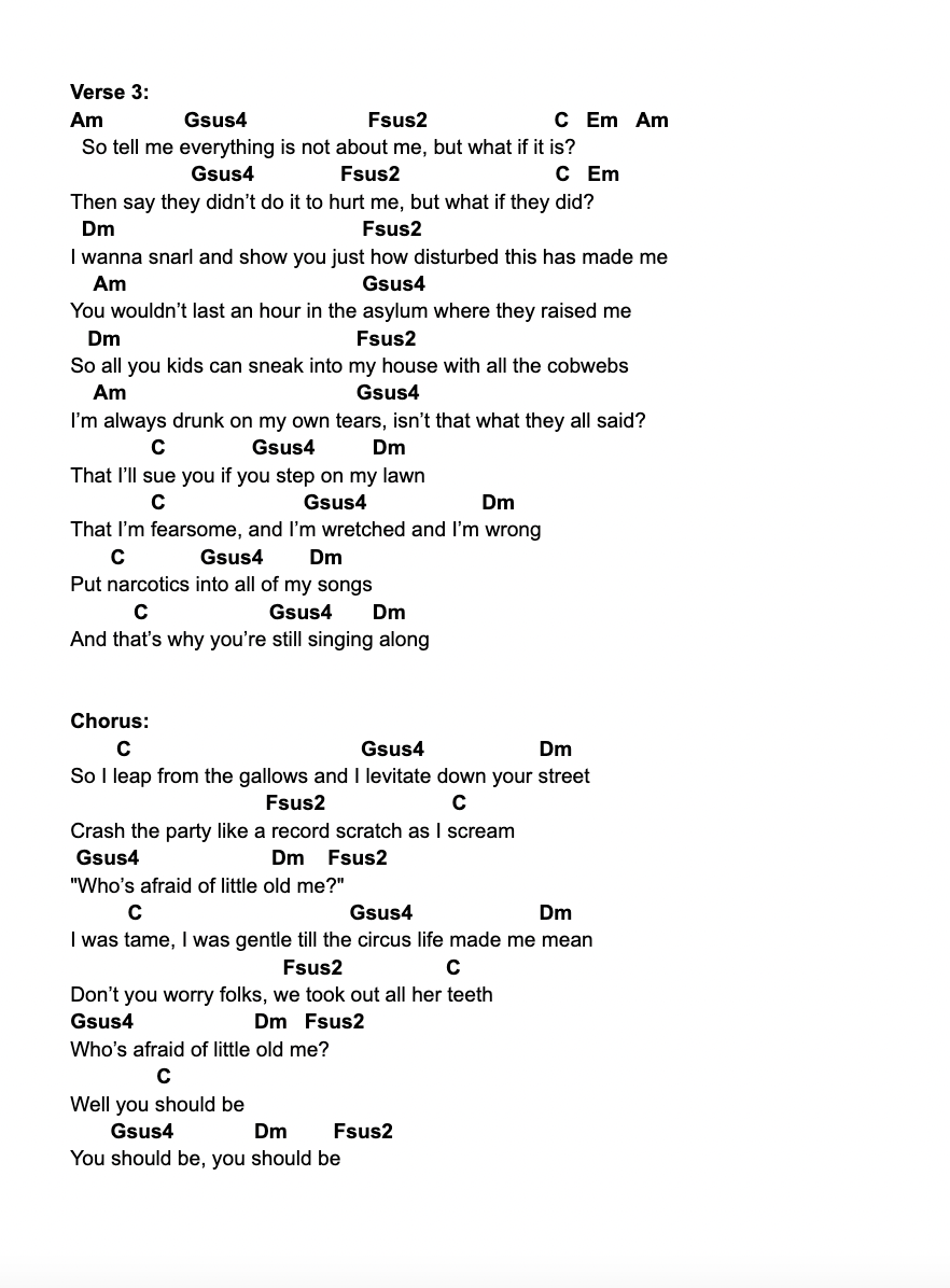 Who’s Afraid of Little Old Me? by Taylor Swift - TTPD — Nena Shelby