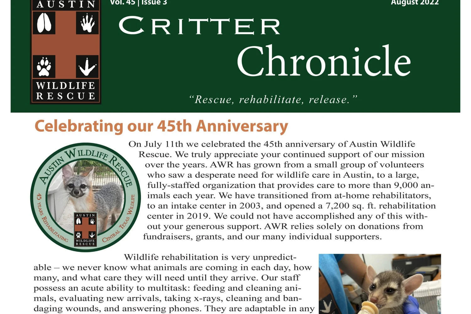 NEWS — Austin Wildlife Rescue