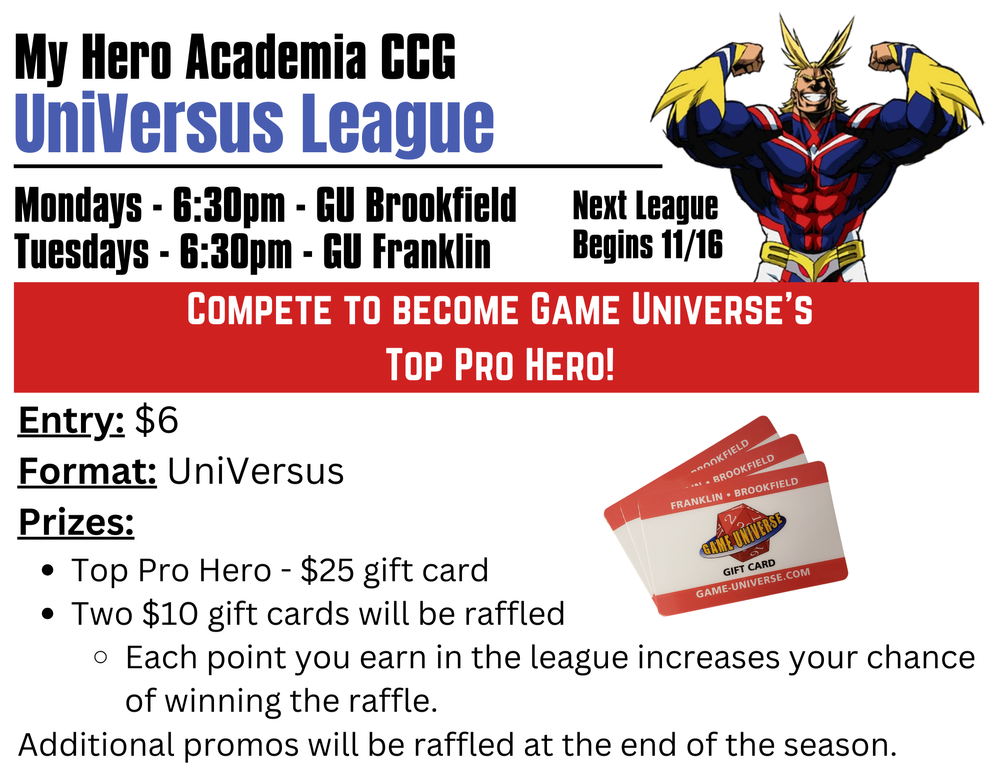 My Hero Academia CCG - UniVersus League — Game Universe
