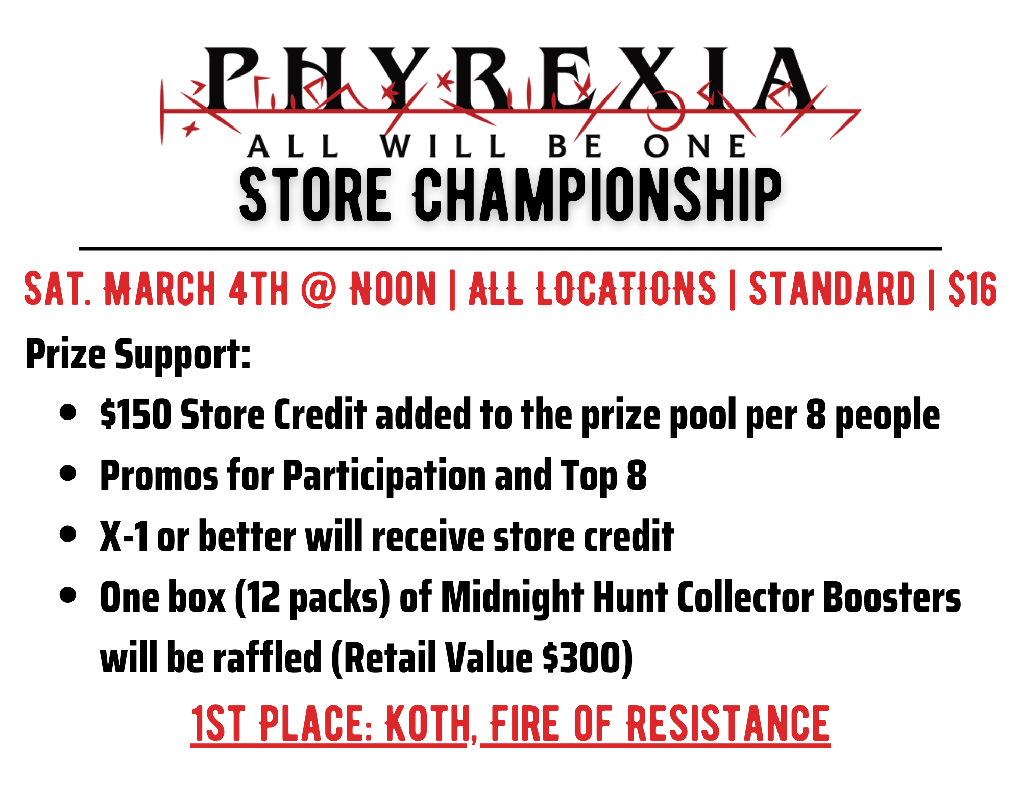 Phyrexia: All Will Be One Store Championship — Game Universe