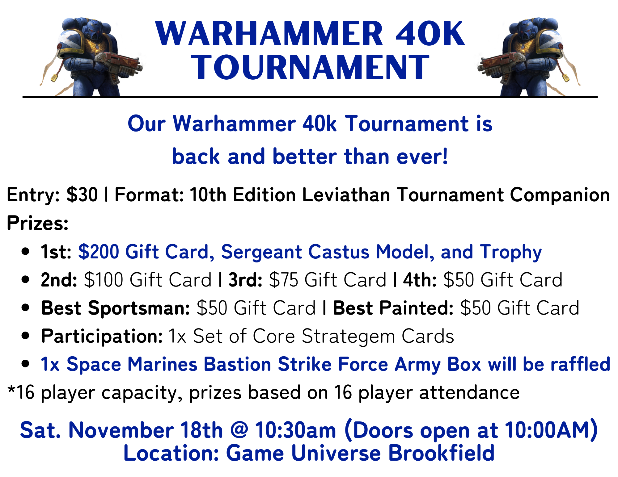 Warhammer 40k Tournament @ Brookfield — Game Universe