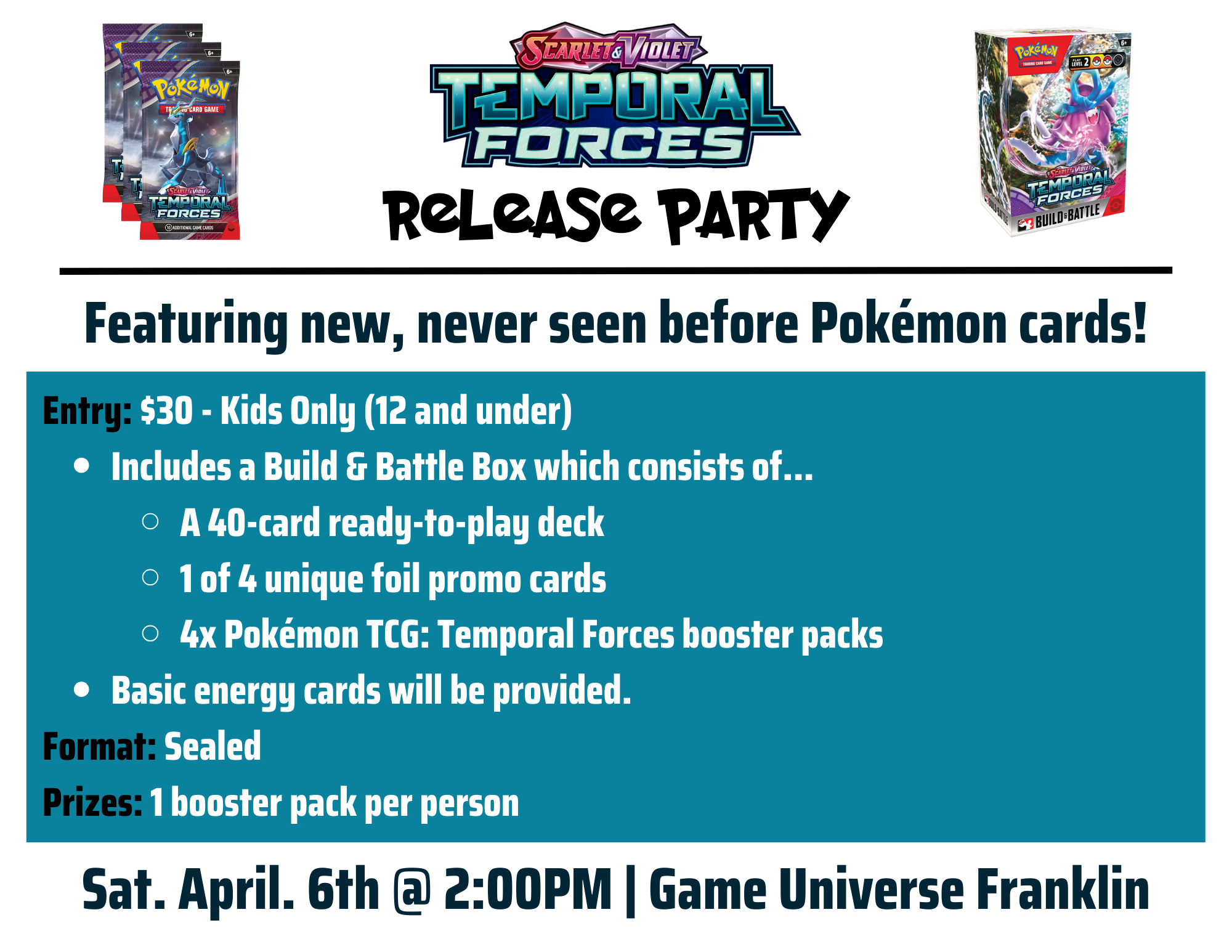 Pokémon TCG: Temporal Forces Release Party @ Franklin — Game Universe