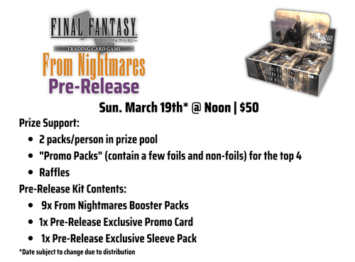 Final Fantasy TCG: From Nightmares - Pre-Release — Game Universe