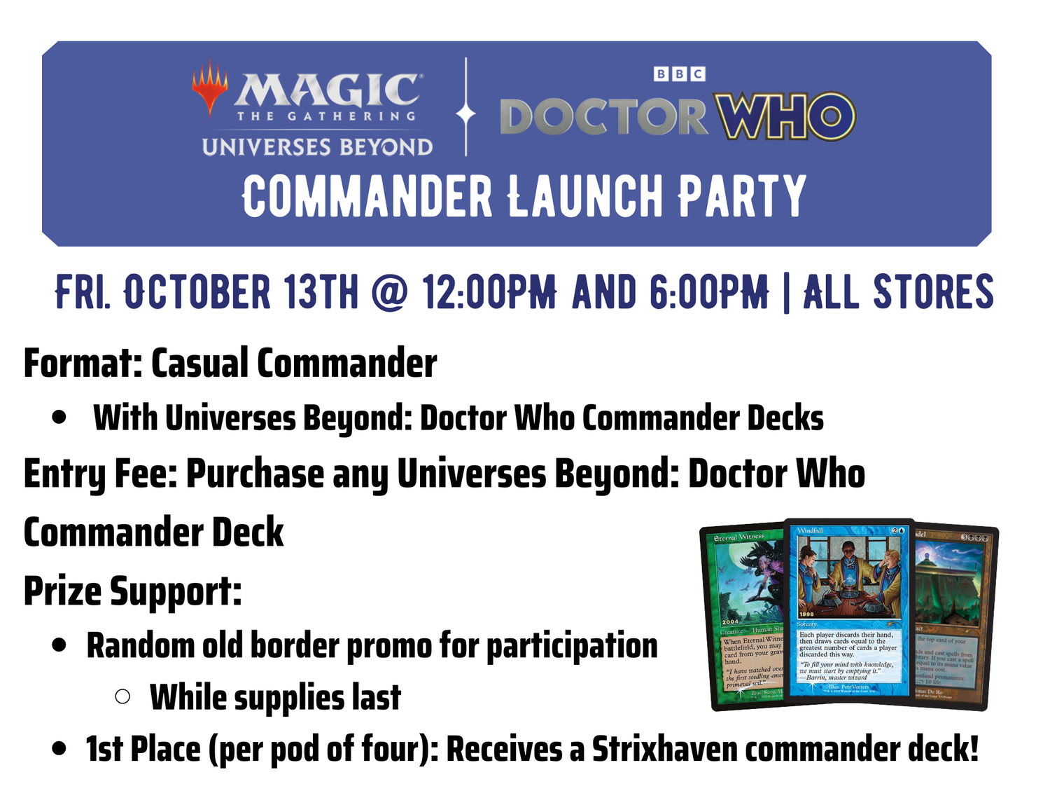 Universes Beyond: Doctor Who - Commander Launch Party — Game Universe