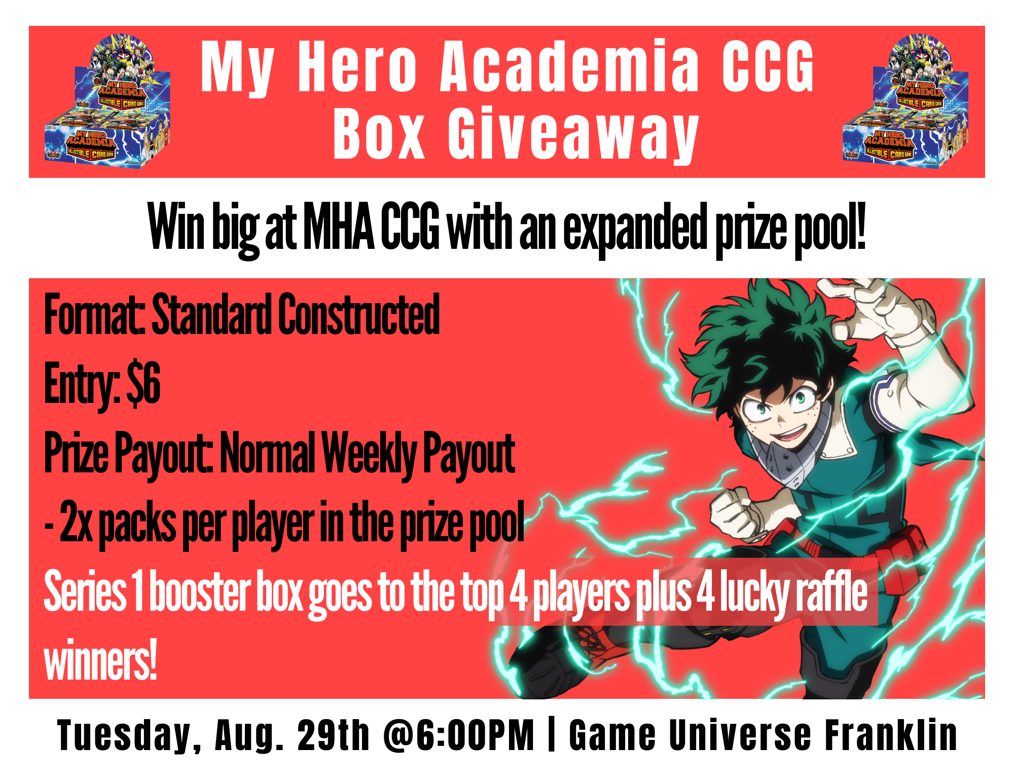 My Hero Academia CCG Box Giveaway | Franklin — Game Universe