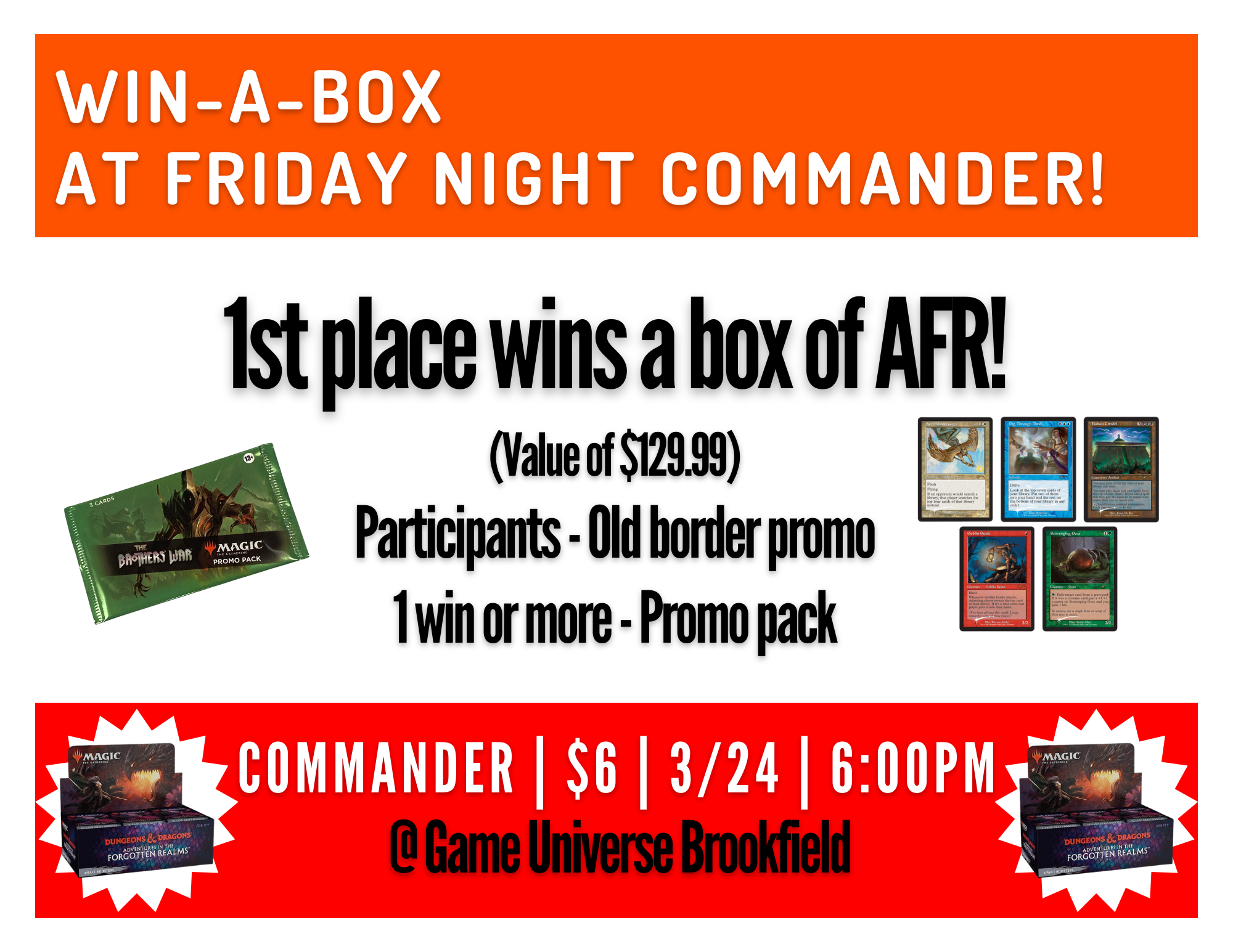 Win-A-Box At Friday Night Commander (Brookfield) — Game Universe