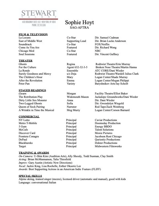 Resume — SOPHIE HOYT