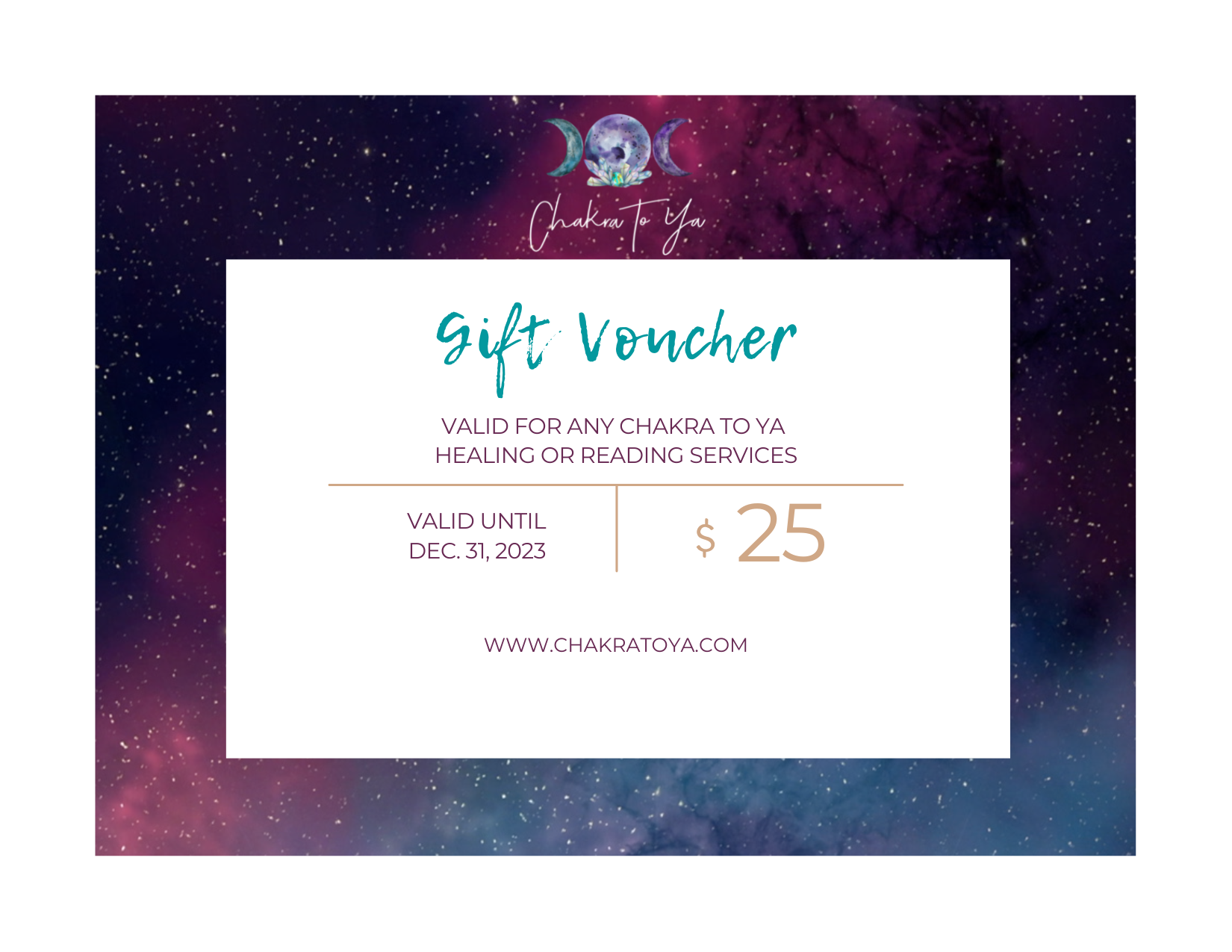Gift Cards — Chakra To Ya
