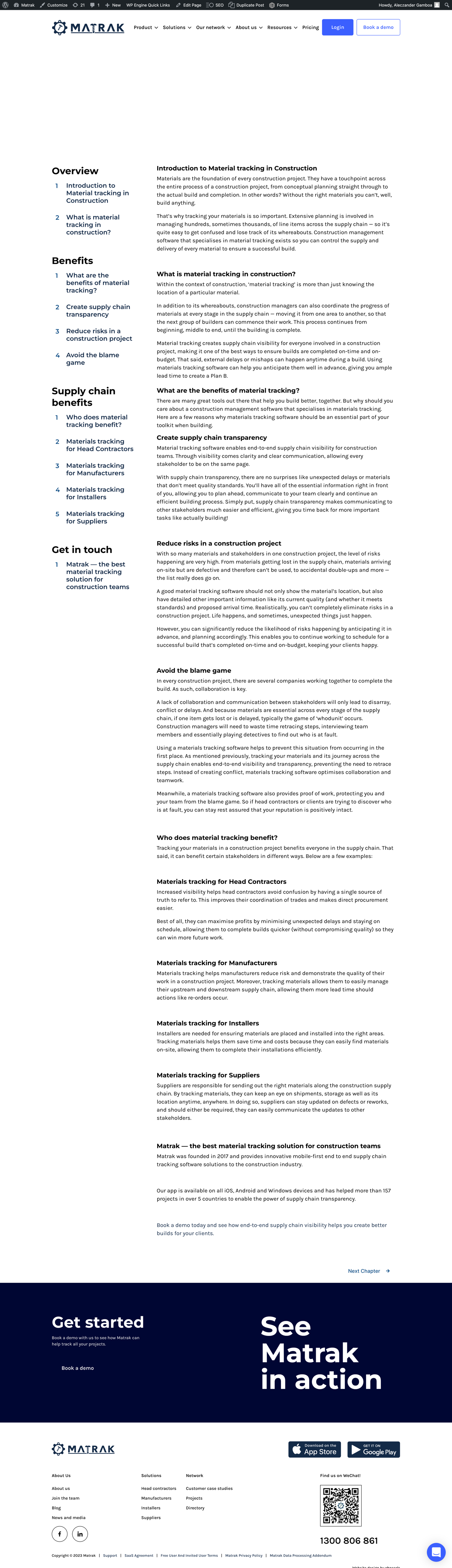Introduction To Material Tracking In Construction Aleczander Gamboa