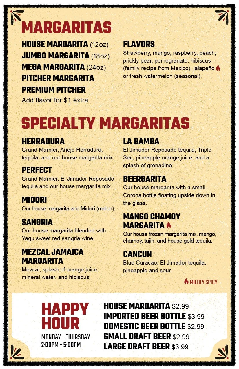 Menu — El Tapatio