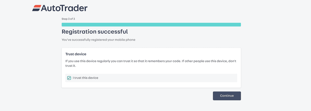 Enabling Two Factor Authentication — Autotrader Insight
