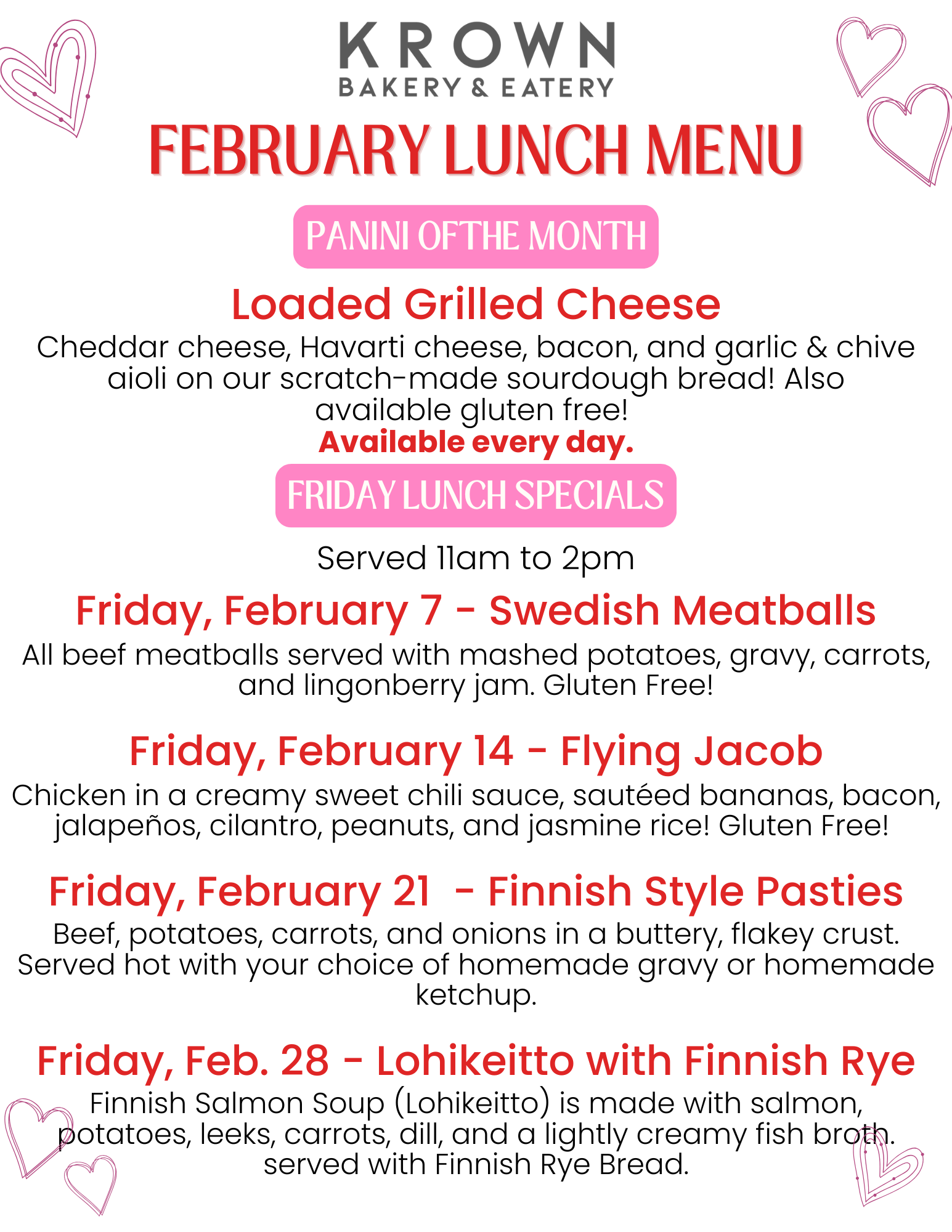 Menu — Krown Bakery & Eatery