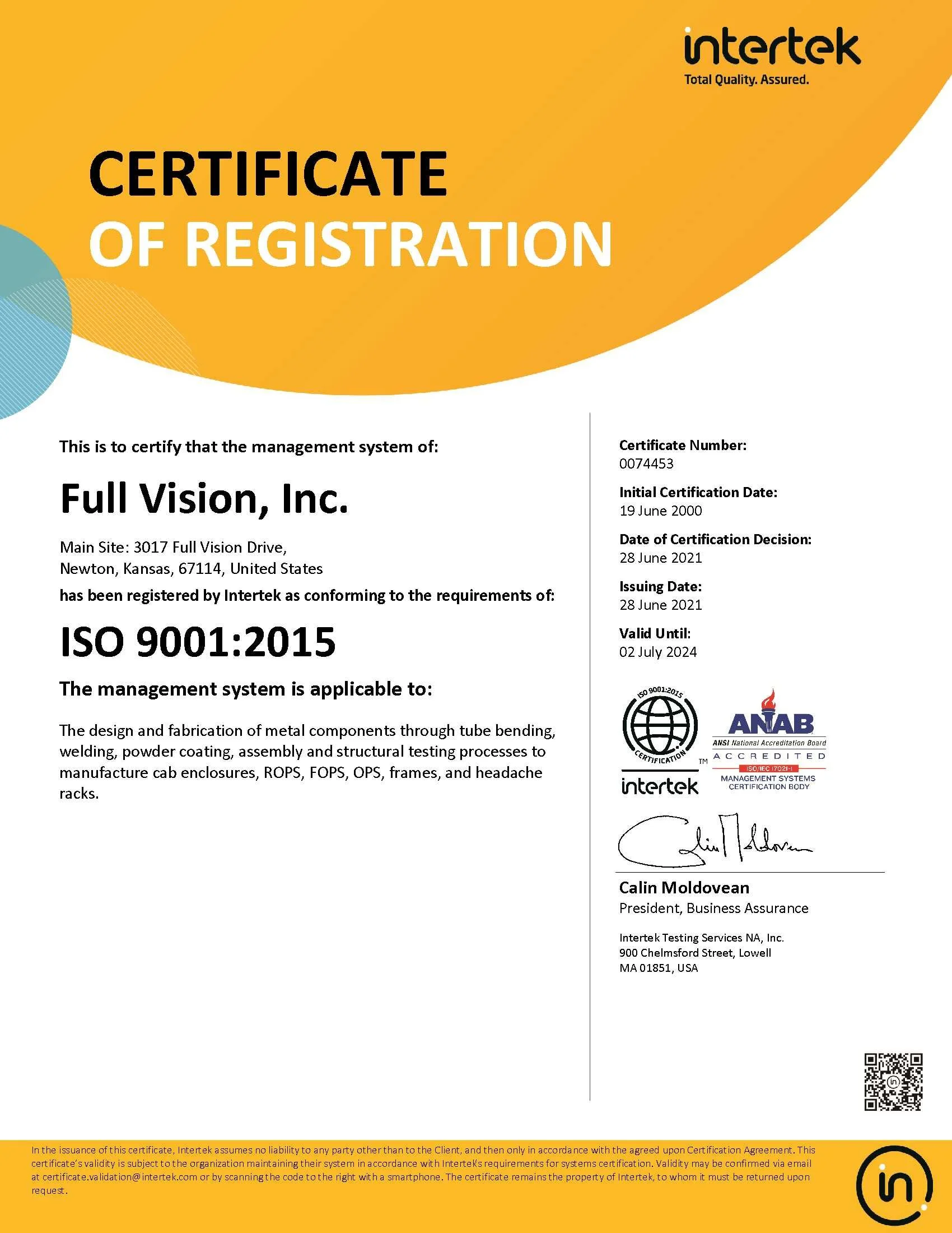 Quality Management — Full Vision Inc. | Precision Metal Fabrication ...