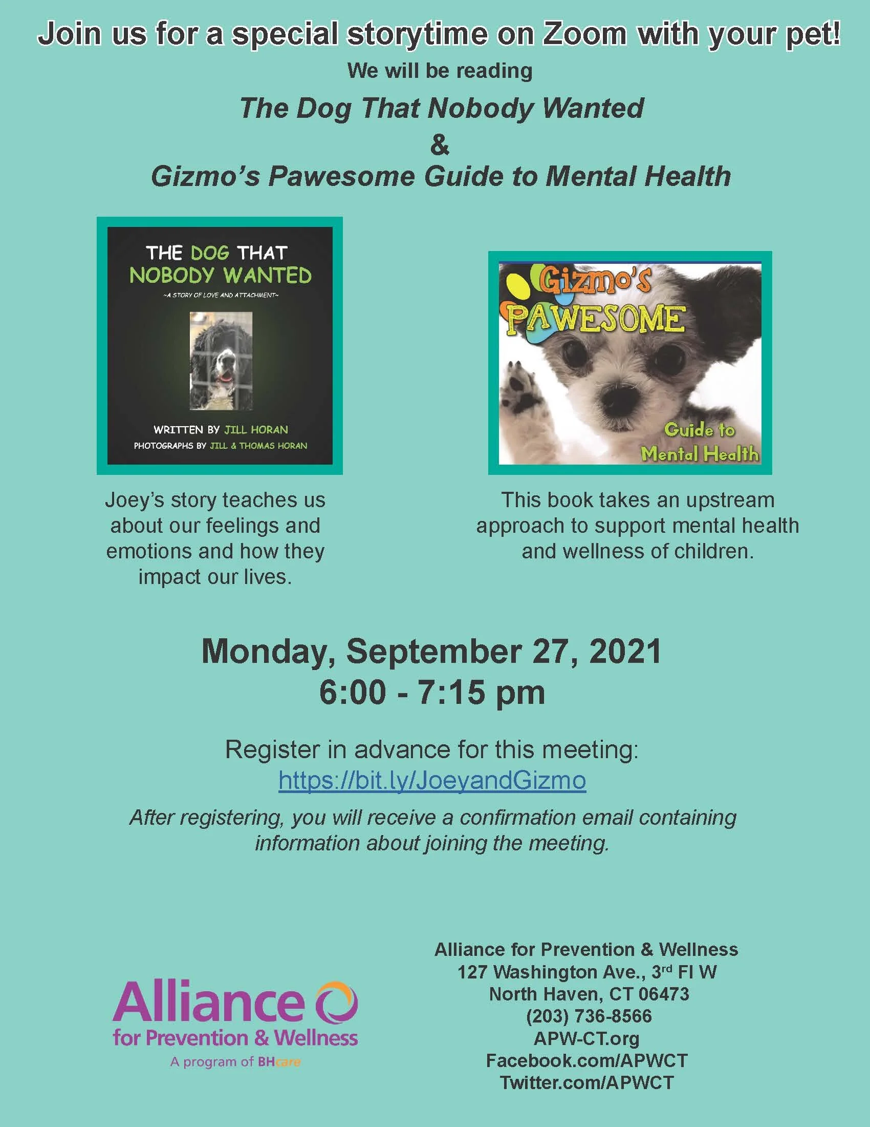 Mental Heal Promotion for Youth: Live Virtual Reading of “The Dog that ...