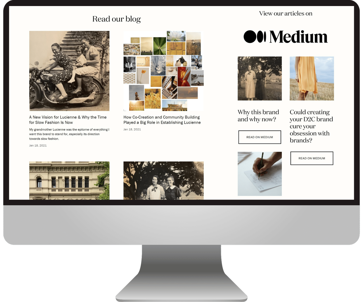 Portfolio: Vintage-inspired website design for a slow fashion company ...
