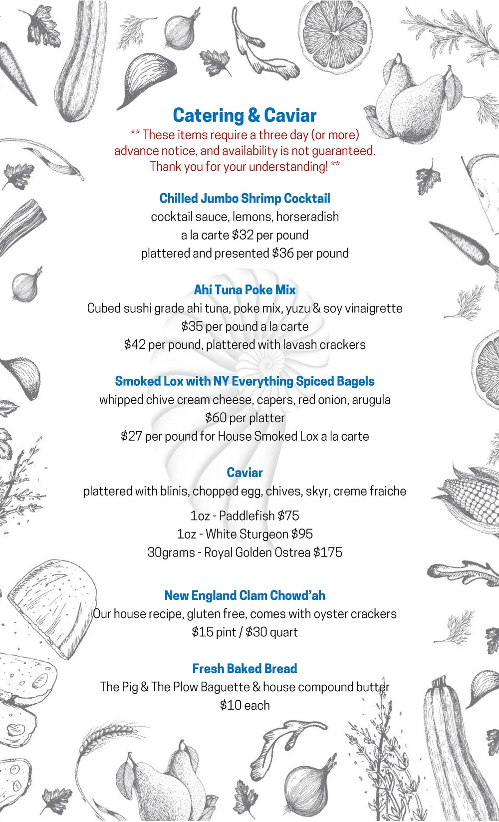 Catering & Caviar — Bistro Nautile