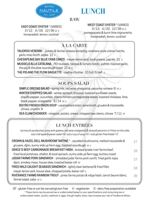 Lunch — Bistro Nautile