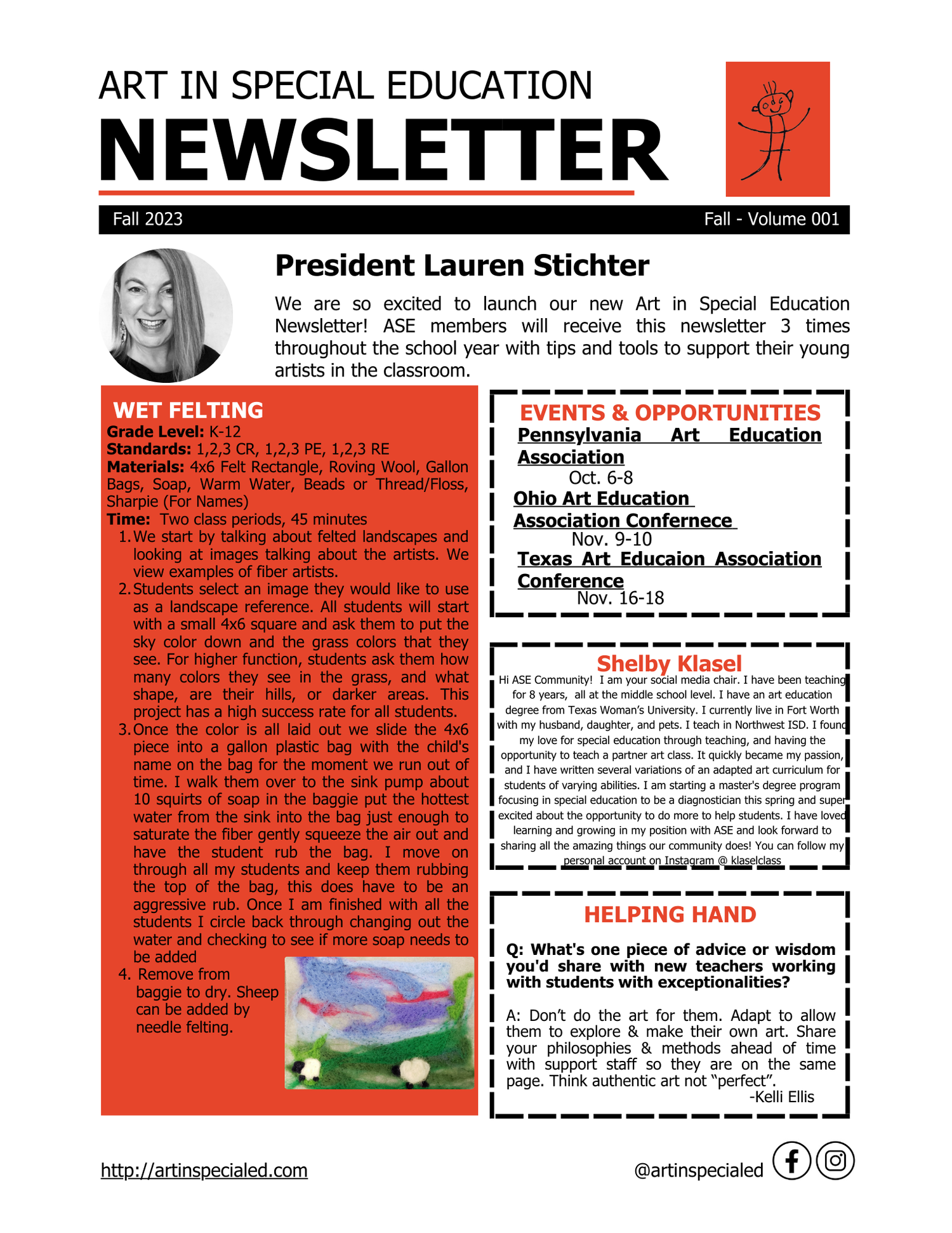 Newsletter — Art in Special Education (ASE)