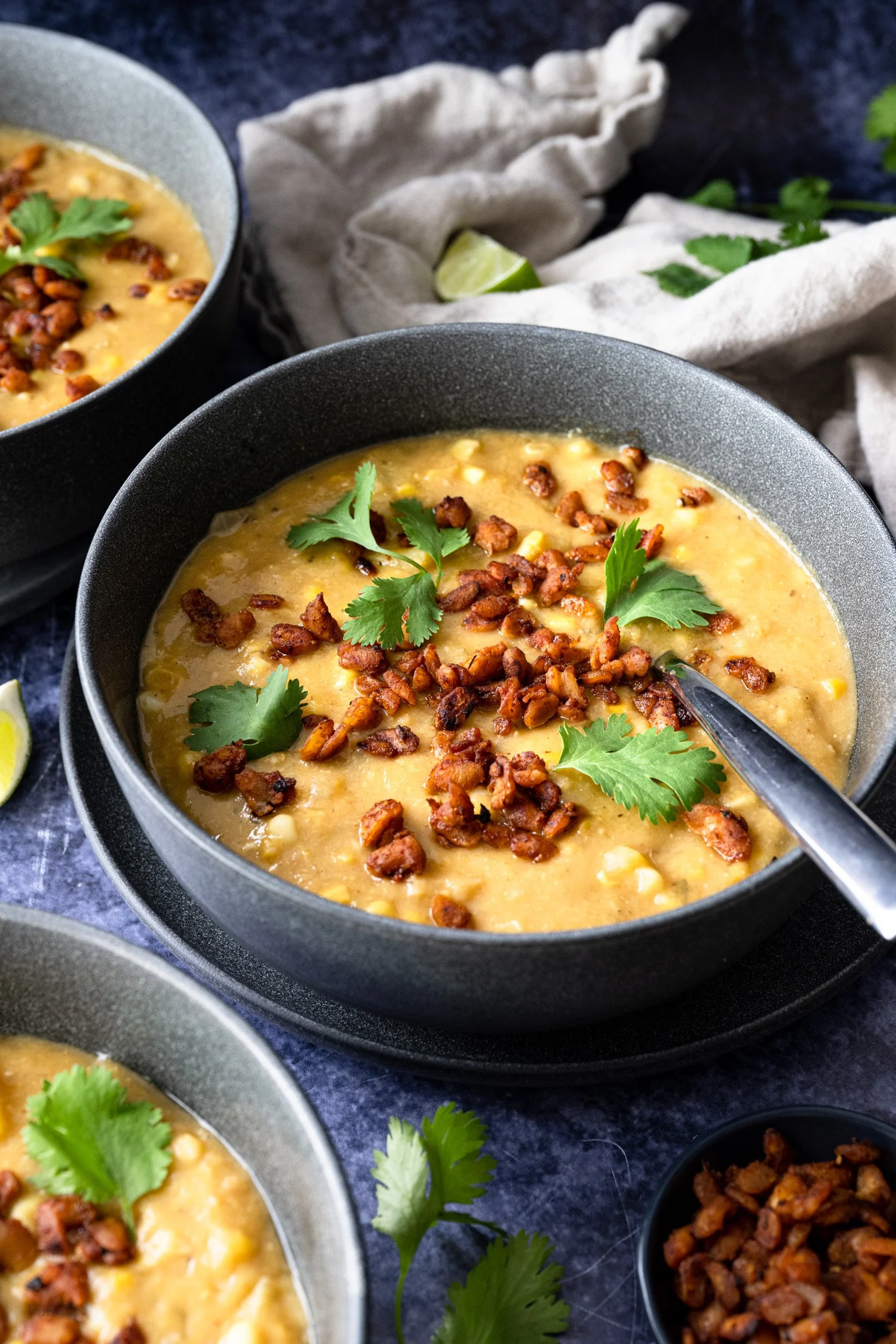 Vegan Corn Chowder with White Beans and Tempeh “Bacon” Crumbles — Teo's ...