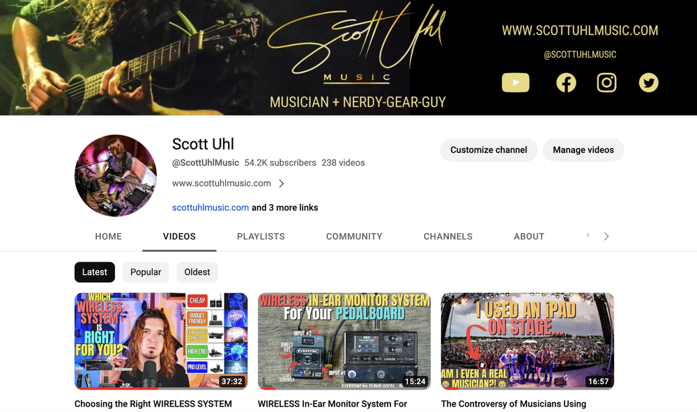 YouTube Channel — Scott Uhl | Professional Musician