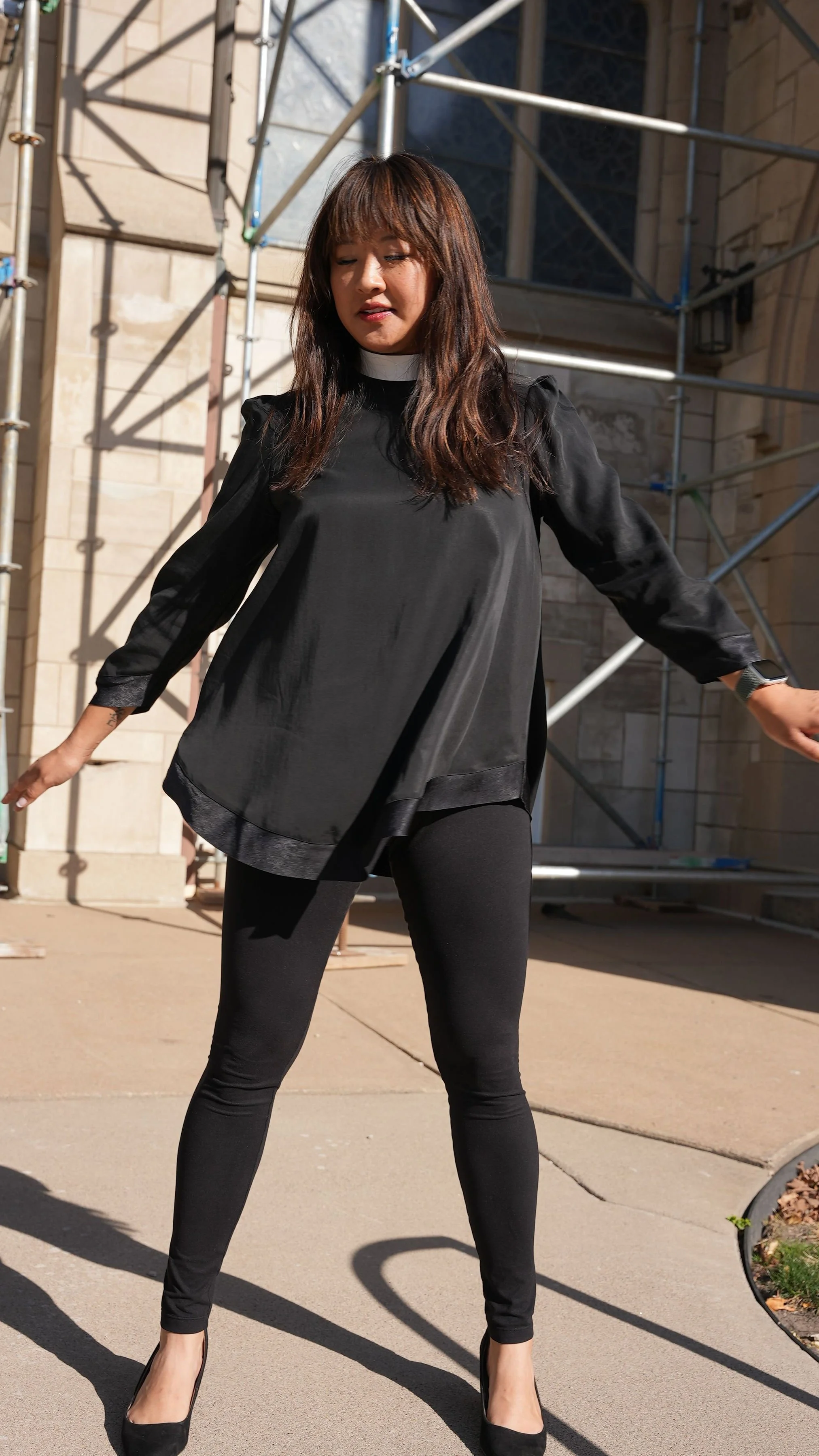 Neckband Collar Clergy Tunic in Black — humble hearts clergy apparel