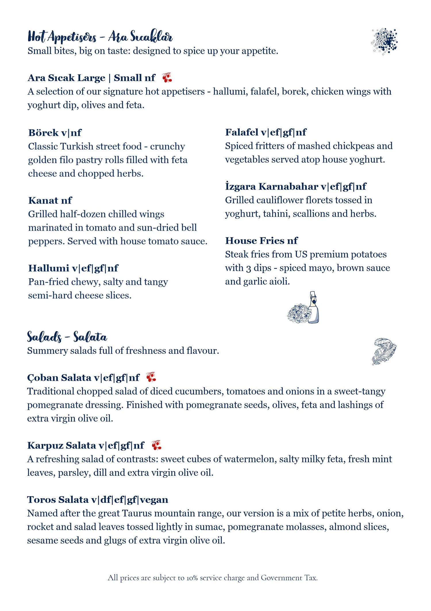 Menu — Alaturka Turkish & Mediterranean Restaurant