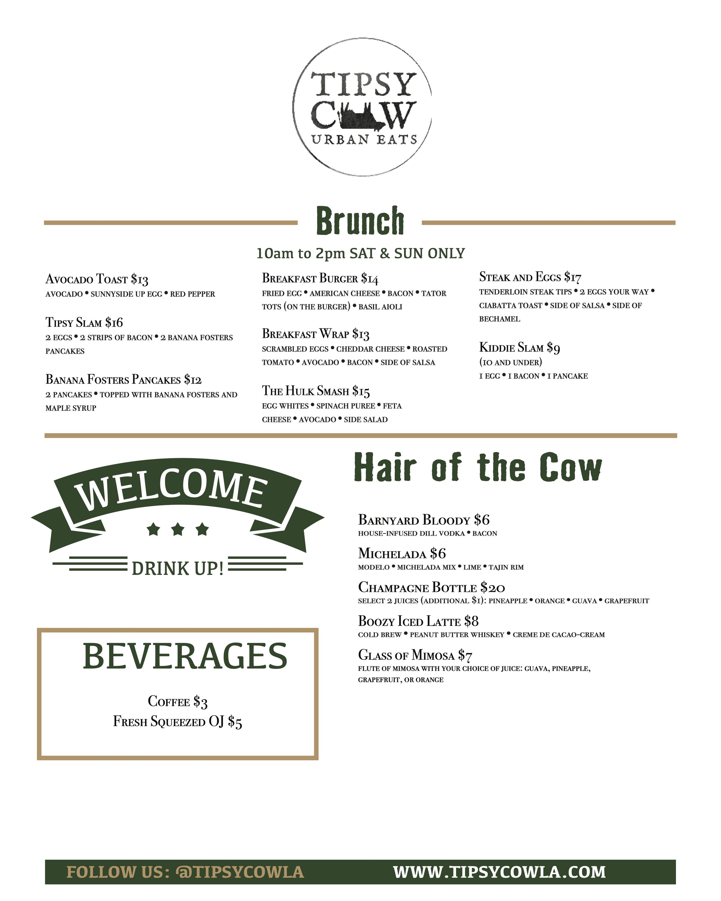 Menu - QR — Tipsy Cow