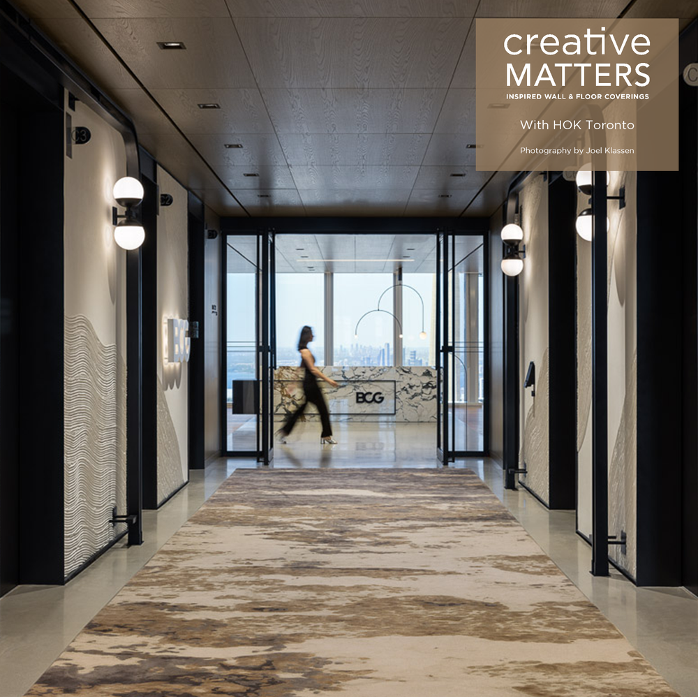 ELEVATOR LOBBY RUGS HARMONIZE WITH BREATHTAKING CITY VIEWS